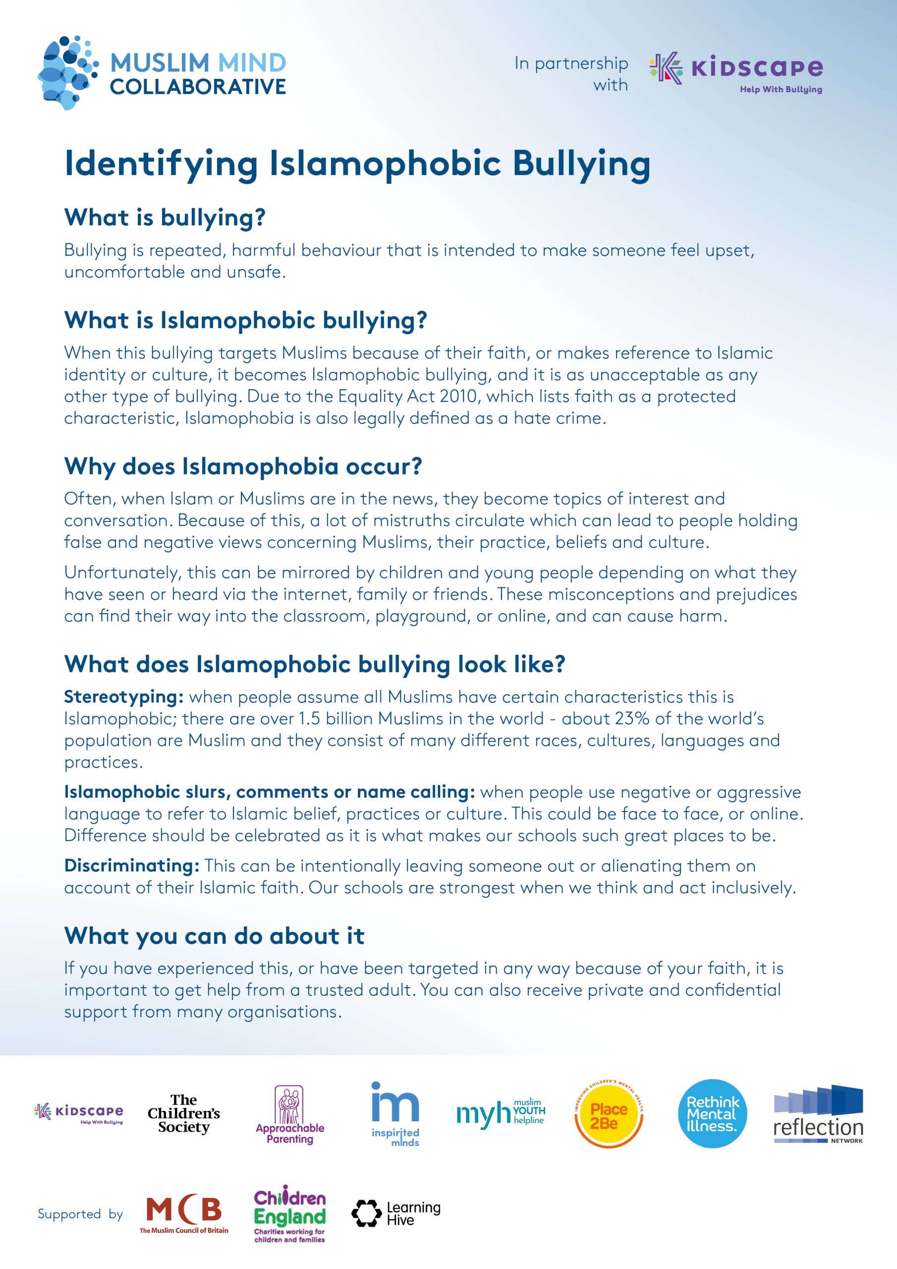 Bullying Advice For Adults Working With Children | Kidscape