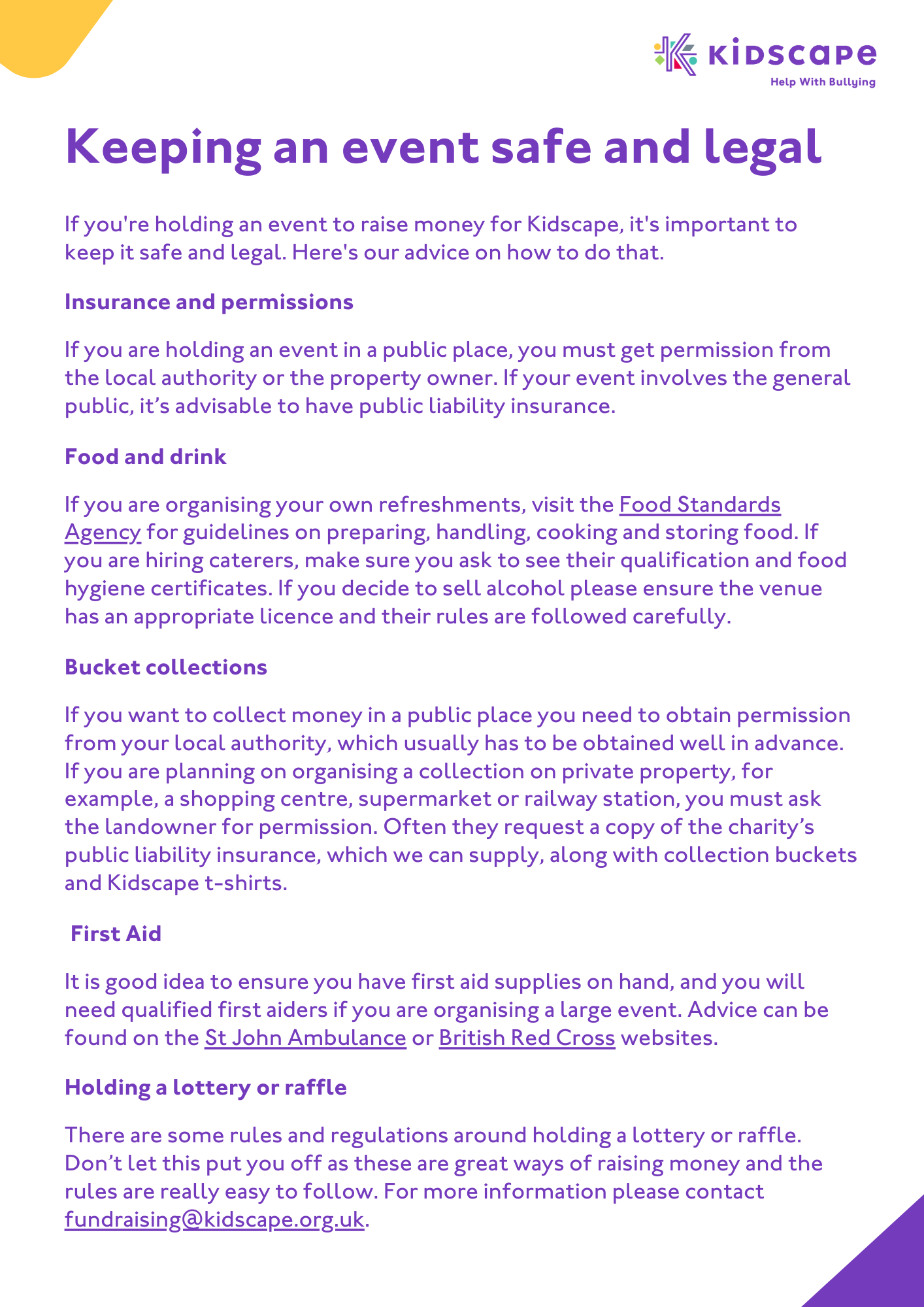 Fundraising For Kidscape | Help Stop Bullying | Kidscape